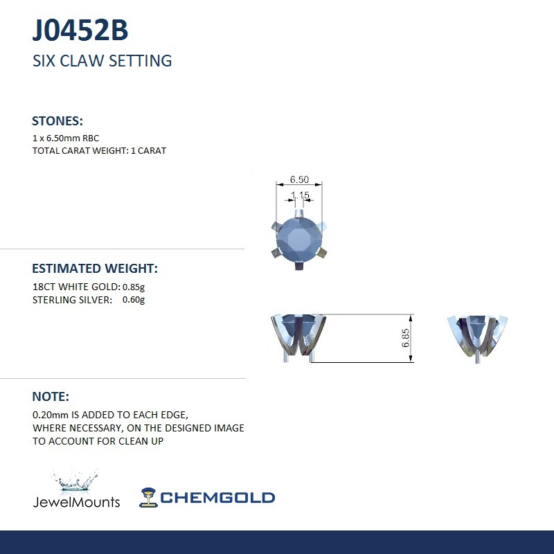 Six Claw Setting Chemgold